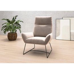 Home Affaire Sessel &raquo;Basic Relaxsessel, Design und Komfort, bequem, Breite 82cm&laquo; Extra hohe R&uuml;ckenlehne silber 100% Polyester Velours, Metallf&uuml;&szlig;e, B/H