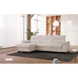 Sit & More sit&more Ecksofa &raquo;Astoria L-Form&laquo; wahlweise mit motorischer Relaxfunktion beige 100% Polyester B/H/T: 260cm x 91cm x 175cm, Flachgewebe, Recamiere 