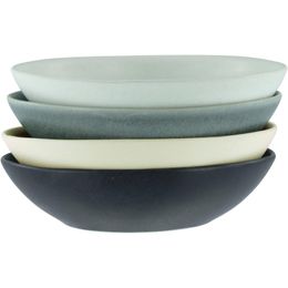 Creatable Servierschale &raquo;Pietra&laquo; 4 Stk. aus Steinzeug Salatschale, Snackschale, jedesSt&uuml;ck ein Unikat, Made in Europe bunt Steinzeug B/H/L: 20,5cm x 