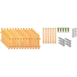 TETZNER & JENTZSCH Lattenzaun &raquo;Lakeland 3&laquo; 5 Elemente, LxH: 954x100 cm braun Holzwerkstoff H/L: 100cm x 9,45m, Pfosten: 6 Stk.