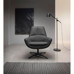 BETYPE Drehsessel &raquo;Be Organic Standard Back, Loungesessel&laquo; in elegantem Design mit Drehfunktion grau 100% Echtleder Semi-Anilin-Leder, Drehfunktion, B