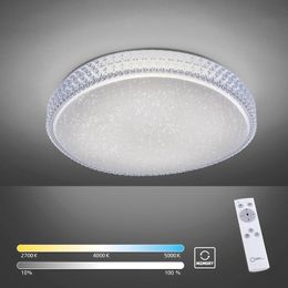 JUST LIGHT Deckenleuchte &raquo;FRIDA&laquo; LED-Board 1 Stk. warmwei&szlig; - kaltwei&szlig; LED, CCT - tunable white, Infrarot inkl., dimmbar &uuml;ber Fernbedienung transparent