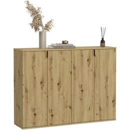 Home Affaire Garderoben-Set &raquo;Trondheim, Breite 122 cm, best. aus 2 Kommoden, 4 T&uuml;ren, 12 F&auml;cher&laquo; Set, 2 Stk. tlg. braun Holzwerkstoff B/H/T: 122cmcm x