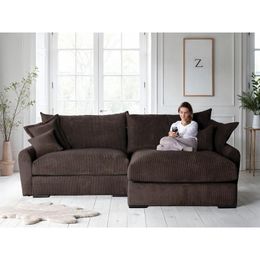 Home Affaire Ecksofa &raquo;Finca XL L-Form, B: 190 cm&laquo; 4 Zierkissen, Mega-Sofa, in Cord oder Chenille-Struktur, Federkern braun 100% Polyester B/H/T: 190cm