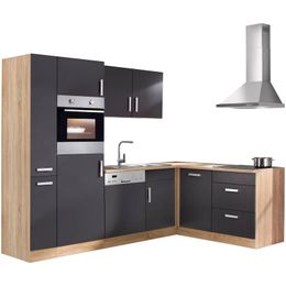 KOCHSTATION Winkelk&uuml;che &raquo;KS-Toronto&laquo; Stellbreite 260x170 cm, mit E-Ger&auml;ten grau B/H/T: 260cm x 200cm x 60cm