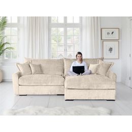 Home Affaire Ecksofa &raquo;Finca XL L-Form, B: 190 cm&laquo; 4 Zierkissen, Mega-Sofa, in Cord oder Chenille-Struktur, Federkern beige 100% Polyester B/H/T: 190cm