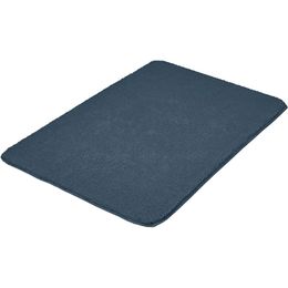 Kleine Wolke Badematte &raquo;Marco, Badvorleger, Badezimmer Teppich&laquo; H&ouml;he 20 mm rutschhemmend beschichtet fu&szlig;bodenheizungsgeeignet Badteppich, Uni Farben blau Polyester