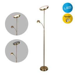 N&auml;ve n&auml;ve LED Stehlampe &raquo;Romis&laquo; LED-Modul 1 Stk. Warmwei&szlig; mit Lesearm, dimmbar per Drehschalter, LED warmwei&szlig;, H: 180cm gold 2, &Oslash; 26cm H: 180cm, 1 Stk.