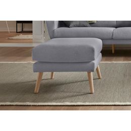 OTTO home Hocker &raquo;Bille&laquo; mit Eiche-Beinen, Design by Morten Georgsen grau Struktur (100% Polyester);Struktur fein (100% Polyester);Samtoptik (100% 