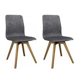 OTTO home Esszimmerstuhl &raquo;Rania&laquo; (Set) 2 Stk.Massivholzgestell, mit Keder grau Holzwerkstoff, Massivholz B/H/T: 91cm x 55cm, 2 Stk., Samtvelours, 