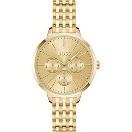 BOSS Damen BOSS Multifunktionsuhr &raquo;SYMPHONY&laquo; Quarzuhr, Armbanduhr, Damenuhr, Edelstahlarmband, analog gold Einheitsgr&ouml;&szlig;e