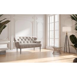 OTTO home 2-Sitzer &raquo;Amber&laquo; mit Knopfheftung,in verschieden Stoffarten grau 100% Polyester B/H/T: 153cm x 97cm x 87cm, Luxus-Microfaser ALTARA NUBUCK