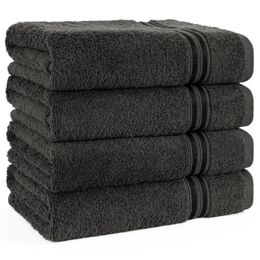 HAMMETEX Handtuch Set &raquo;4er Set Handt&uuml;cher 50x100 cm, 100% Baumwolle, Weich & Saugstark&laquo; mit Bord&uuml;re, einfarbig, weich grau Frottier, Baumwolle B/L: 