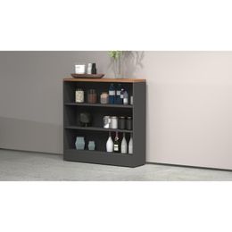 KOCHSTATION K&uuml;chenregal &raquo;Sole,Regal,Standregal,K&uuml;chenregal,Ablageregal&laquo; Kombinierbar mit K&uuml;cheninsel Serie Sole grau B/H/T: 90cm x 90cm x 25cm, 3 Stk.