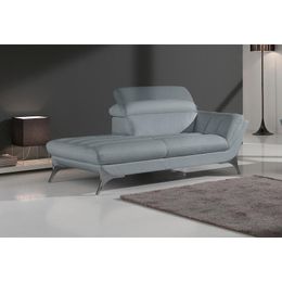 Egoitaliano Recamiere &raquo;Sueli, extravagantes Design und erstklassiger Sitzkomfort&laquo; Solit&auml;rm&ouml;bel, hochwertiger Lederbezug, inklusive Kopfteilverstellung blau Leder 
