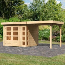 Karibu Gartenhaus &raquo;Nordsee 3&laquo; beige Holzwerkstoff ohne Fu&szlig;boden, ohne Dacheindeckung