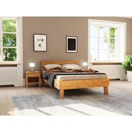 Home Affaire Massivholzbett &raquo;Chavot I&laquo; wahlweise in Kernbuche oder Wildeiche erh&auml;ltlich braun Liegefl&auml;che L&auml;nge B: 200cm x 140cm, H&ouml;he Bett: 77cm H&ouml;he