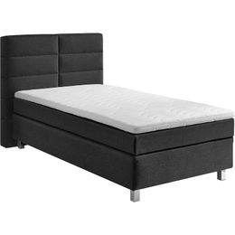 Westfalia Schlafkomfort Boxspringbett wahlweise mit Kaltschaum-Topper grau Bezug: 100% Polyester;Polsterung: 100% Polyester Feinstruktur Ohne Topper, Liegefl&auml;che B/L: 100cm x