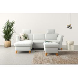 Home Affaire Ecksofa &raquo;Trelleborg L-Form&laquo; Federkern-Polsterung, wahlweise mit Schlaffunktion und Bettkasten grau 100% Polyester B/H/T: 249cm x 86cm x 
