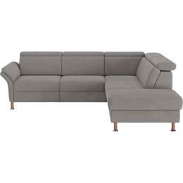 OTTO home Ecksofa &raquo;Calypso L-Form&laquo; mit Relaxfunktion motorisch im Sofa 2,5- Sitzer grau 100% Polyester B/H/T: 259cm x 85cm x 227cm, Struktur, Ottomane