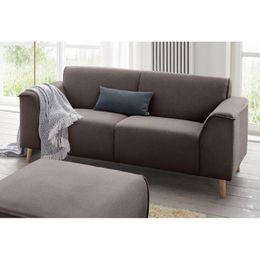 Home Affaire 2-Sitzer &raquo;Janek Scandic Design, elegant und zeitlos&laquo; mit Federkern und Keder in scandinavischem Design grau Struktur fein ( 100% 