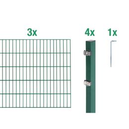 Alberts Doppelstabmattenzaun &raquo;Grundset&laquo; H&ouml;he: 80-200 cm, Gesamtl&auml;nge: 4-30 m, zum Einbetonieren Stahl H/L: 100cm x 6m