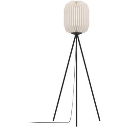 Eglo Stehlampe &raquo;Belgrave Stehlampe japanisch, aus Metall und Papier, Dreibein Lampe&laquo; E27 1 Stk. Stehleuchte - H141,5 x &Oslash;30 cm - schwarz - 1X60W exkl. 