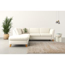 Home Affaire Ecksofa &raquo;Trelleborg L-Form&laquo; Federkern-Polsterung, wahlweise mit Schlaffunktion und Stauraum beige 100% Polyester B/H/T: 252cm x 86cm x 