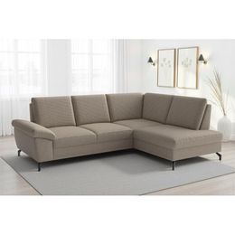 Sit & More sit&more Ecksofa &raquo;Chelsea L-Form, B: 264 cm, mit Armteil-& Sitztiefenverstellung&laquo; optional Schlaffunktion und Bettkasten beige 100% Polyester B/H/T: 