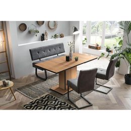 Hela Essgruppe &raquo;Luise I G (Bank, St&uuml;hle, Tisch)&laquo; Set, 4 Stk. tlg. Komfortsitz mit Federkern, Topseller Tischgruppe, Esszimmer braun 100% Polyester 