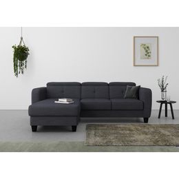 Sit & More sit&more Ecksofa &raquo;Belluci L-Form&laquo; inklusive Federkern, wahlweise mit Schlaffunktion und Bettkasten blau B/H/T: 247cm x 85cm x 170cm, Struktur weich, 