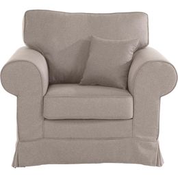 OTTO home Sessel &raquo;Shadmoor&laquo; Hussenoptik, in uni oder mit Blumendruck, passend zur Shadmoor-Serie beige 100% Polyester Struktur fein, B/H/T: 102cm x 
