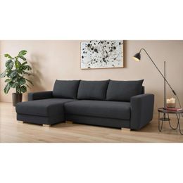 Home Affaire Ecksofa &raquo;MAGHERA universell Schlafsofa mit Bettkasten, Ma&szlig;e B/T/H: 255/142/84cm&laquo; L-Form mit Recamiere rechts oder links montierbar, hoher