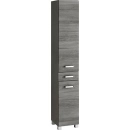 Welltime Hochschrank &raquo;Ravenna&laquo; T&uuml;ren mit Anschlagd&auml;mpfern grau B/H/T: 30cm x 185cm x 35cm, Schubladen: 1 Stk. T&uuml;ren: 2 Stk.