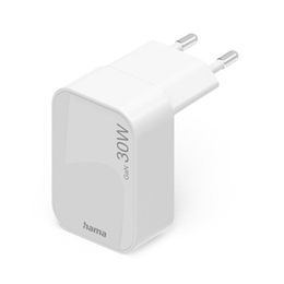 Hama Schnelllade-Ger&auml;t &raquo;faltbares Mini-Schnellladeger&auml;t, 30 Watt, GaN, USB-C, wei&szlig;&laquo; 1xUSB-C, Power Delivery, Fast Charge, GaN-Technologie, Eurostecker wei&szlig;