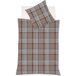Fleuresse Bettw&auml;sche &raquo;Lech 4385&laquo; 3 Stk. Edelflanell, Baumwolle, in Gr. 135x200, 155x220, 200x200cm rot Flanell, Obermaterial: 100% Baumwolle B/L: 