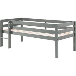 Vipack Spielbett &raquo;Pino, Kiefer massiv, Liegefl&auml;che 90/200, Made in Europe&laquo; inkl. Leiter, Absturzschutz, 2 Farben zur Auswahl, inkl. Rolllattenrost, wahlweise