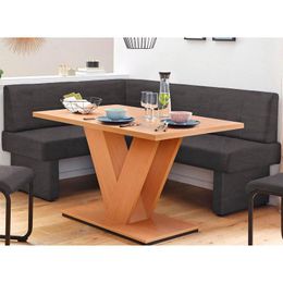 Home Affaire Eckbank &raquo;Nils&laquo; Sitz und R&uuml;cken gepolstert, verschiedene Qualit&auml;ten schwarz Holzwerkstoff, Massivholz, Polyester B/H/T: 182cm x 89cm x 