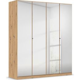Rauch Dreht&uuml;renschrank &raquo;Reflect&laquo; mit Spiegelfront, inkl. praktischer Inneneinteilung und Stoffboxen-Set braun Holzwerkstoff B/H/T: 181cm x 210cm x 