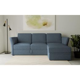OTTO home Ecksofa &raquo;Lavars, L-Form, Schlafsofa&laquo; mit Bettfunktion und Stauraum, in zwei verschiedenen Bezugsqualit&auml;ten blau 53% strukturiertes Polyester