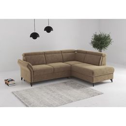 Sit & More sit&more Ecksofa &raquo;Glendale, L-Form&laquo; inkl. Kopfteilverstellung, wahlweise mit Vorziehsitz und Bettkasten braun 100% Polyester B/H/T: 247cm x 84cm x 
