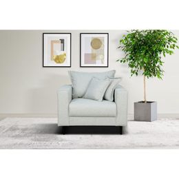 Home Affaire Sessel &raquo;VEYRAS Loungesessel, Ma&szlig;e B/T/H: 95/84/76 cm&laquo; mit Wellenunterfederung, incl. Kissen grau 100% Polyester Struktur weich, B/H/T: 
