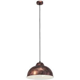 Eglo H&auml;ngeleuchte &raquo;TRURO 2 H&auml;ngelampe, Esstischlampe, Stahl, rostoptik, wei&szlig;, E27&laquo; E27 1 Stk. Wohnzimmerlampe, 1 flammig, Vintage, Industrial, Retro, 