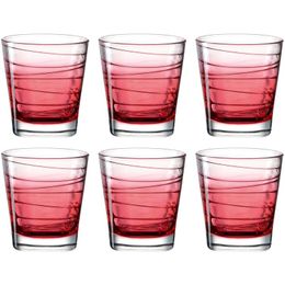 Leonardo Whiskyglas &raquo;VARIO STRUTTURA&laquo; 250 ml, 6-teilig rot Glas &Oslash; 8,3cm x 9cm, 250ml, 6 Stk.