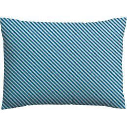 Schlafgut Kissenbezug &raquo;Premium Kissenbezug Woven Fade Satin (1 St)&laquo; Ton-in-Ton Rei&szlig;verschluss, Fadendichte von 300tc, Streifen, OEKO Tex blau Mako-Satin, 
