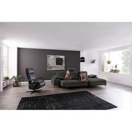 W.Schillig Ecksofa &raquo;valentinoo, Designsofa, bequem, elegant und zeitlos, L-Form&laquo; inklusive Hocker, mit Sitztiefenverstellung, Breite 299 cm grau 