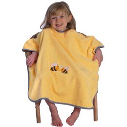 W&ouml;rner Badeponcho &raquo;Bienen&laquo; 1 Stk. maschinenwaschbar, trocknergeeignet gelb Baumwolle L: 60cm