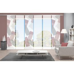 Vision Schiebegardine &raquo;NAYAH&laquo; Paneelwagen 6 Stk. tlg. SET,SCHIEBEVORHANG,BAMBUS,DIGITALDRUCK rot Polyester 260cm, Paneelwagen, 60cm