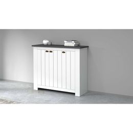 Home Affaire Schuhschrank &raquo;FIGO, Made in Italy &ndash; Schuhkommode,Schuhregal f&uuml;r ca. 30 Paar Schuhe&laquo; 1 Stk. tlg. 3-T&uuml;rig, Siebdruck-dekorative Fr&auml;sungen, 