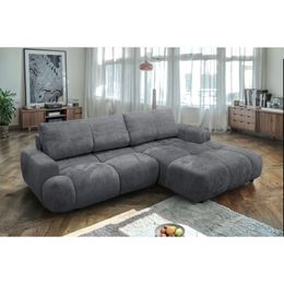 exxpo - sofa fashion Ecksofa inkl. Bettfunktion und Bettkasten,toller Sitzkomfort, Steppung im Sitz B/H/T: 280cm x 87cm x 187cm, Flachgewebe, 